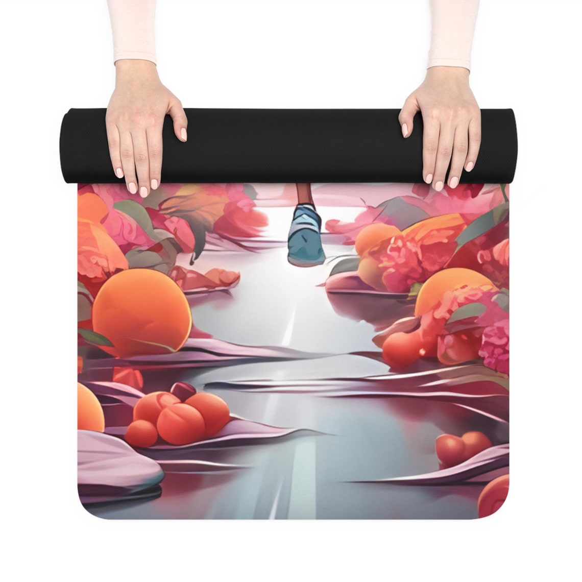 Girl's Pink Path Rubber Yoga Mat - Etsy