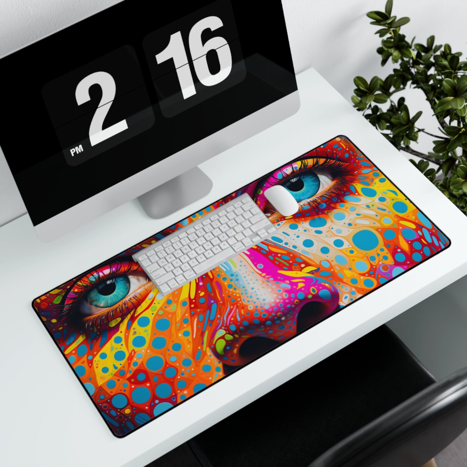 Colorful Face - Desk Mat - Etsy