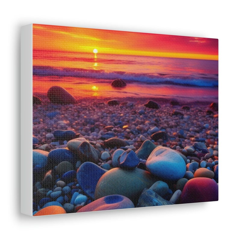 Sunset With Colorful Rocks - Canvas Gallery Wraps - Etsy