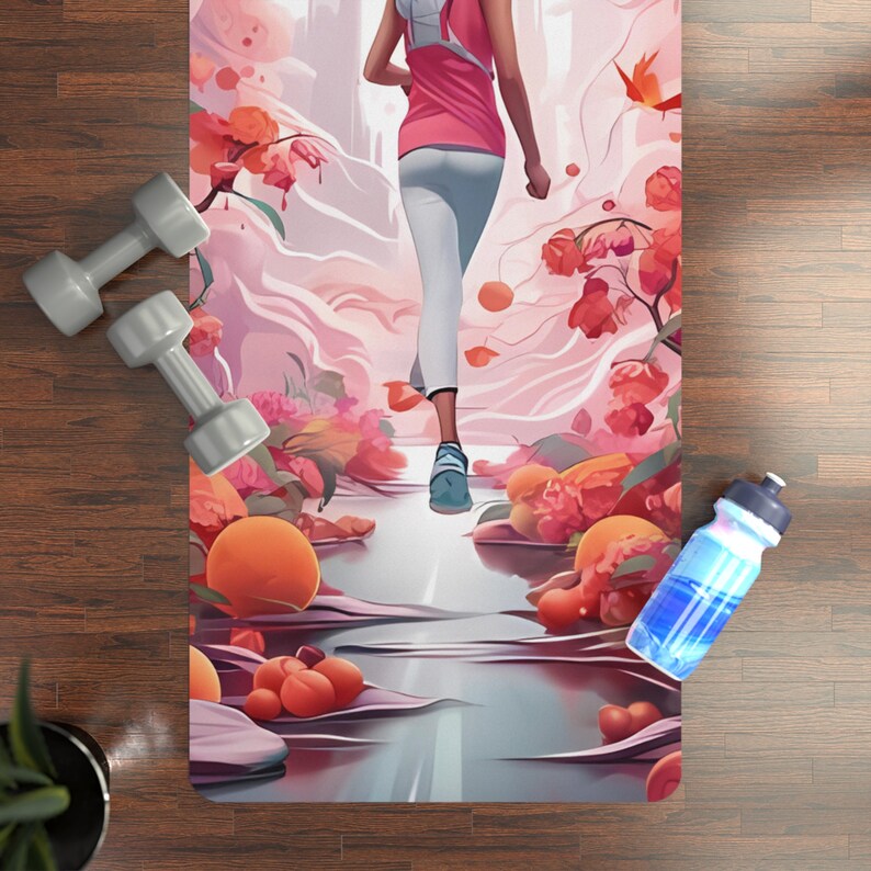 Girl's Pink Path Rubber Yoga Mat - Etsy