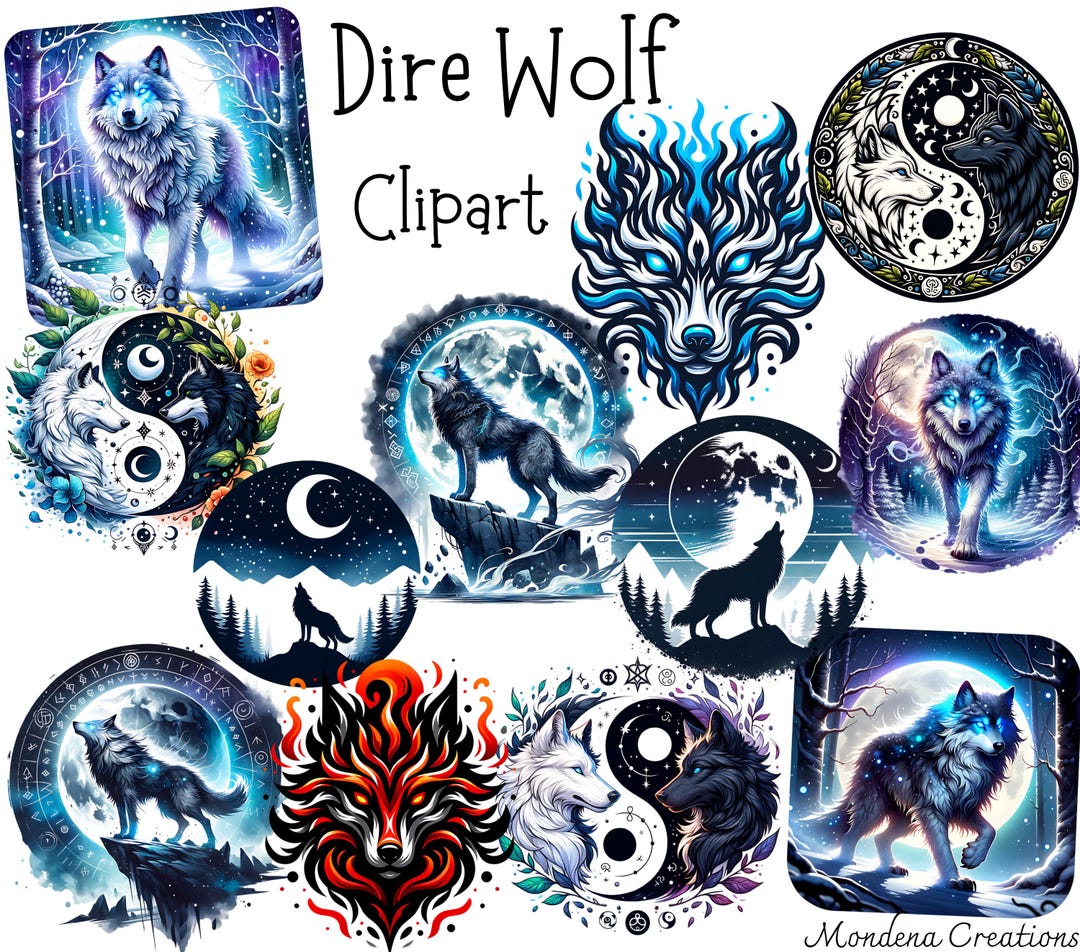 Dire Wolf Clipart Png, Fantasy Wolf Art, Wolf Clipart Png, Wolves ...