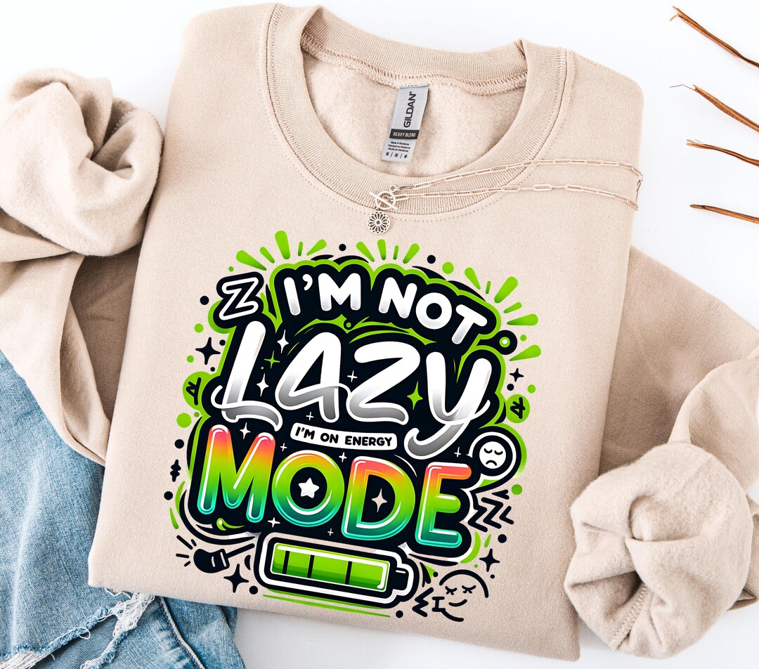 Lazy Mode Sarcastic Quote PNG: Funny Introvert Humor (digital Download ...