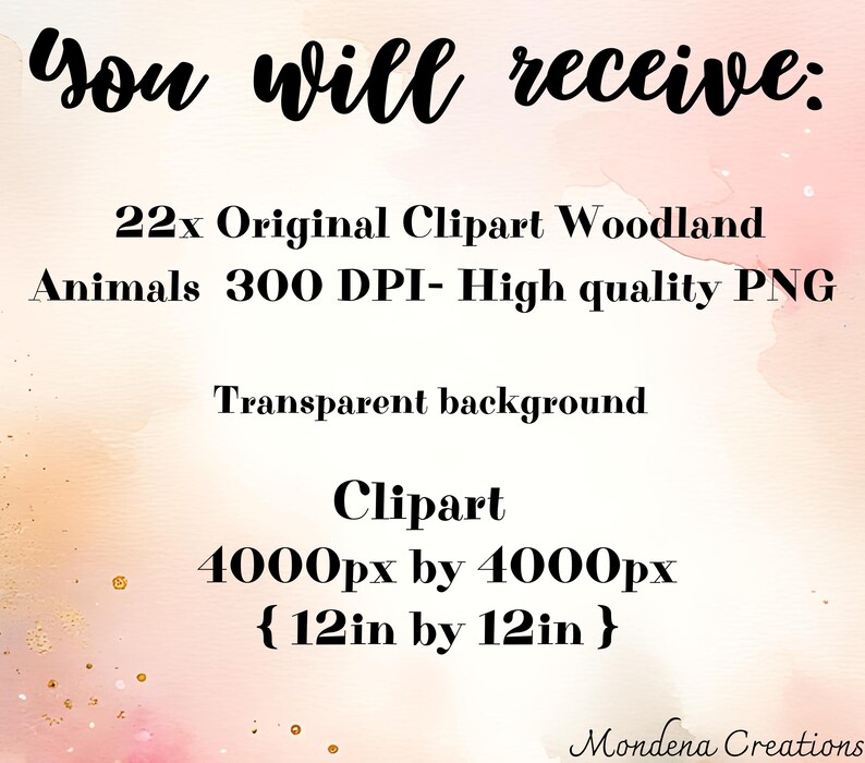 Watercolor Woodland Animals Clipart: Nursery PNG Set (digital Download ...