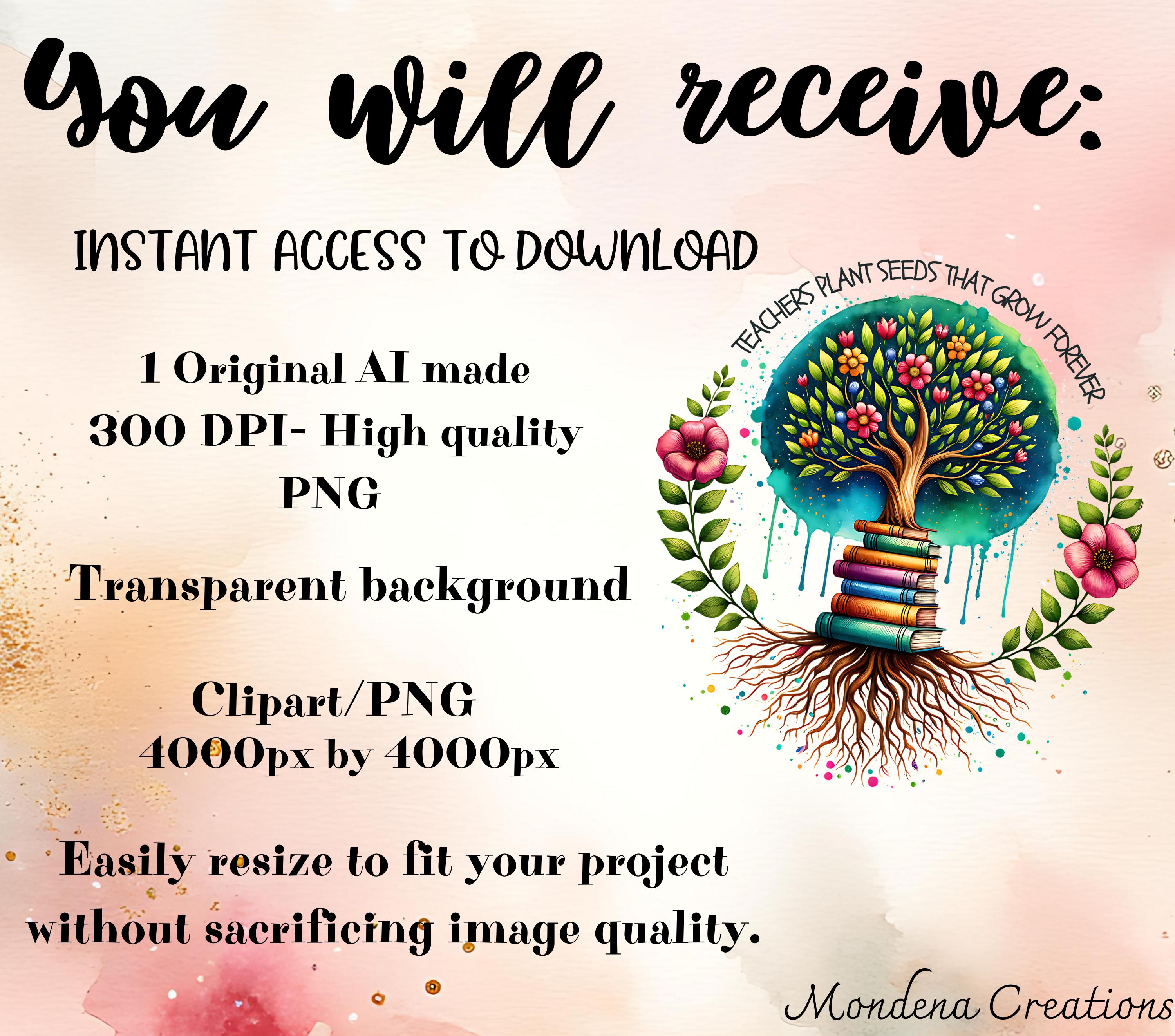 Teacher Appreciation PNG: Tree of Knowledge Design (digital Download ...