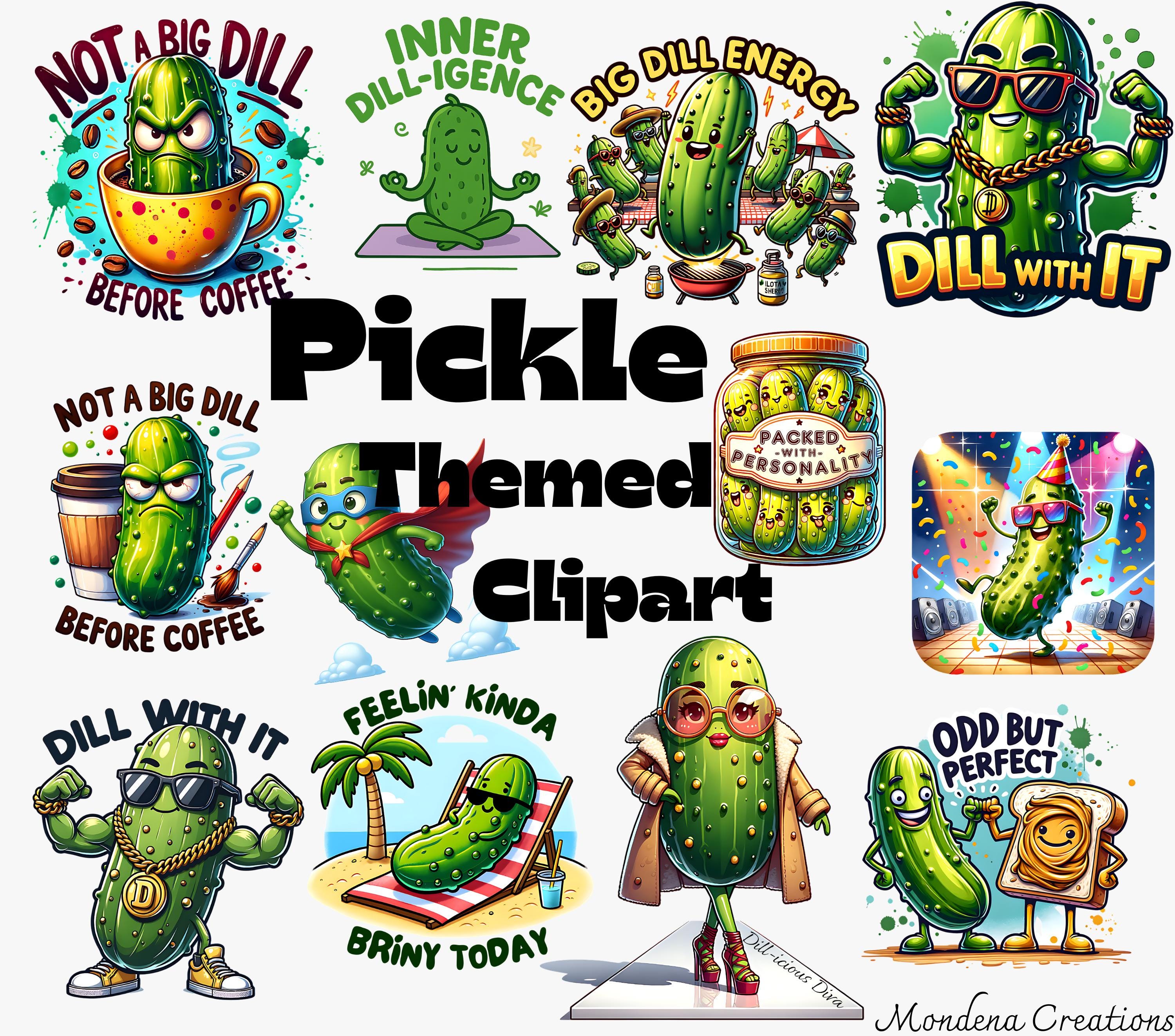 Funny Pickle Themed Clipart, Sublimation Png, Pickles Png, Sublimation ...