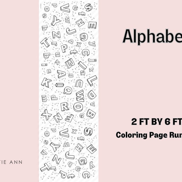 Giant Alphabet Coloring Page - Etsy