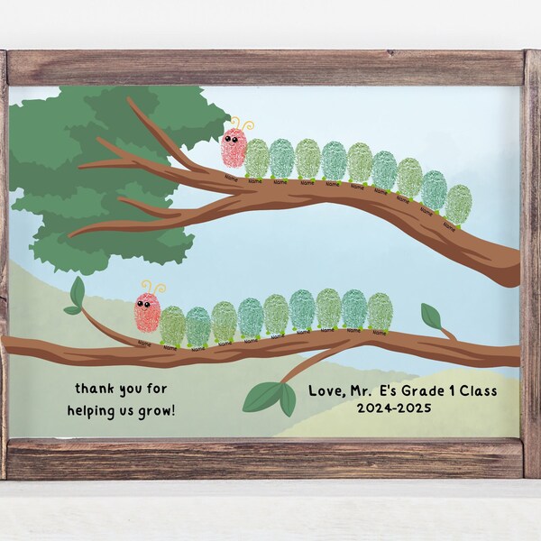 Fingerprint Fish Underwater Teacher Appreciation Gift, DIY Printable ...