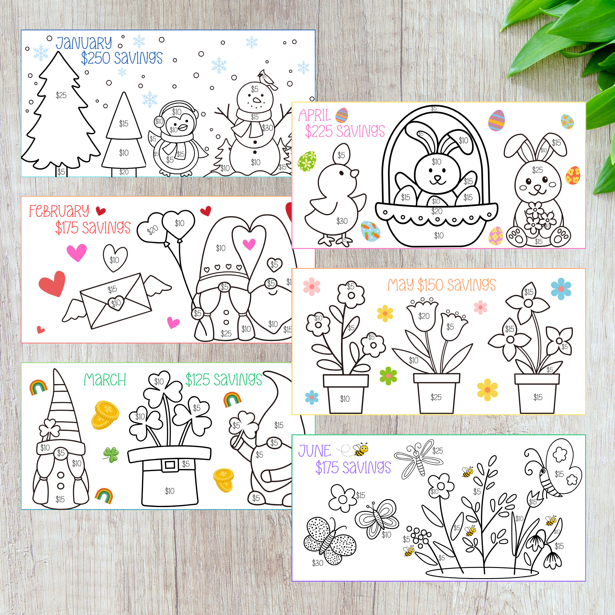Monthly Color by Number Savings Challenge: A6 Tracker (digital Download ...