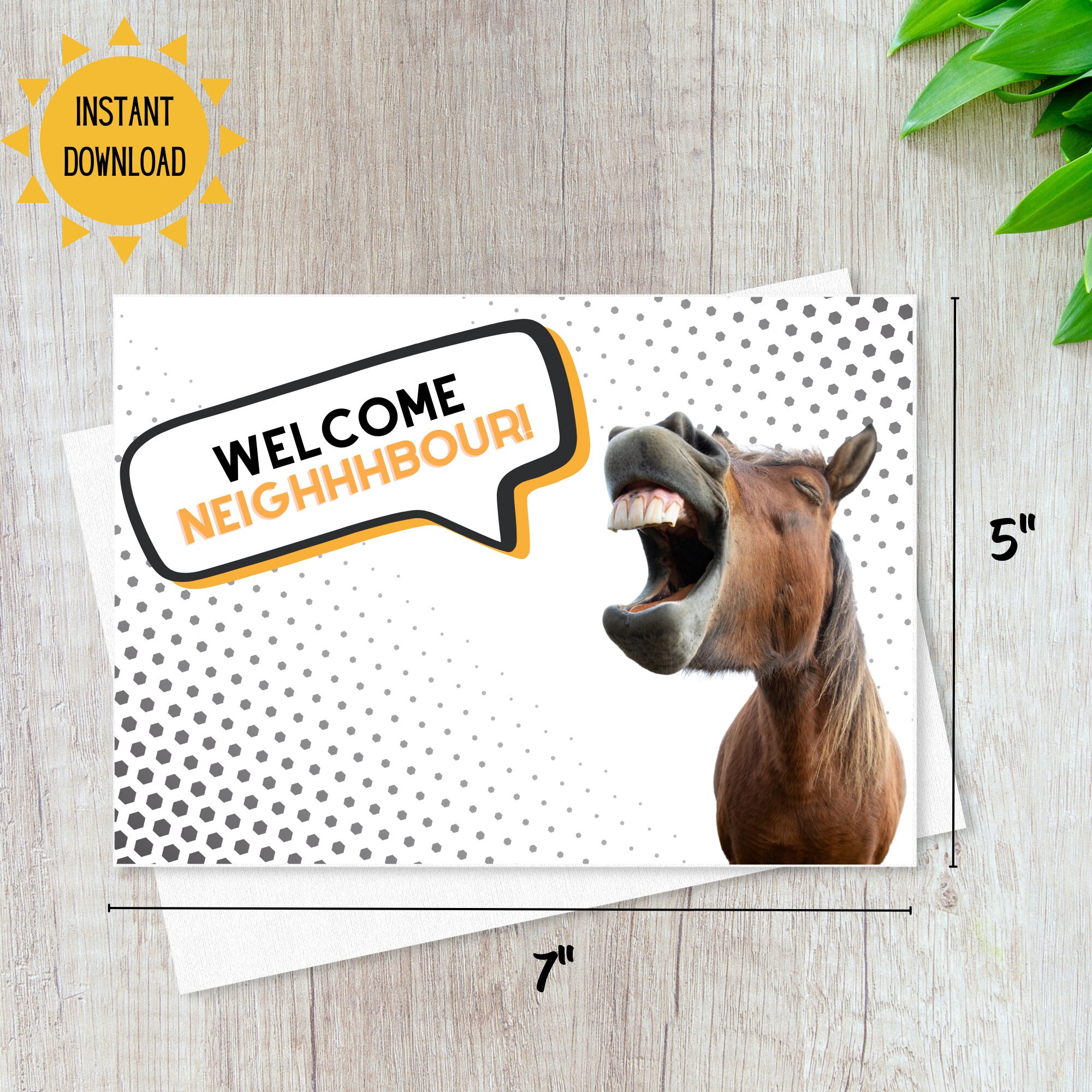 Printable Funny Housewarming Card New Neighbour Welcome to ...