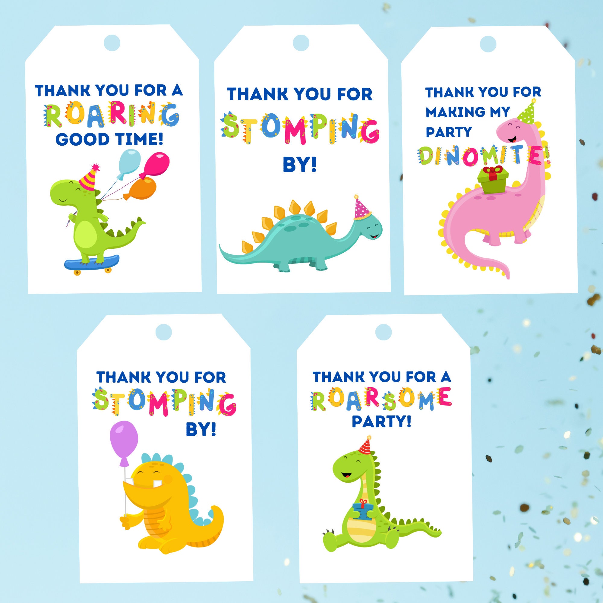 Dinosaur Birthday Favor Tag Printable Goodie Bag Tag Dinosaur - Etsy