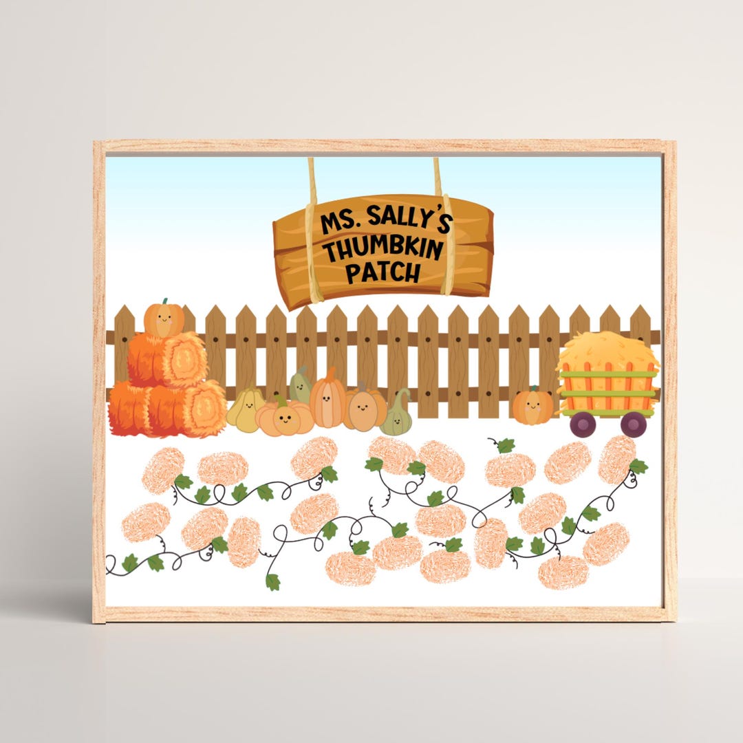 Thumbkin Patch Fingerprint Art Halloween: Personalized Pumpkin Patch ...