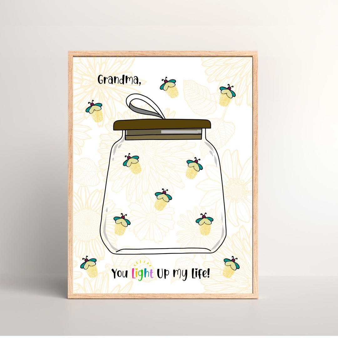 Firefly Fingerprint Art: Glow Bug Printable Gift (8x10 Digital Download ...