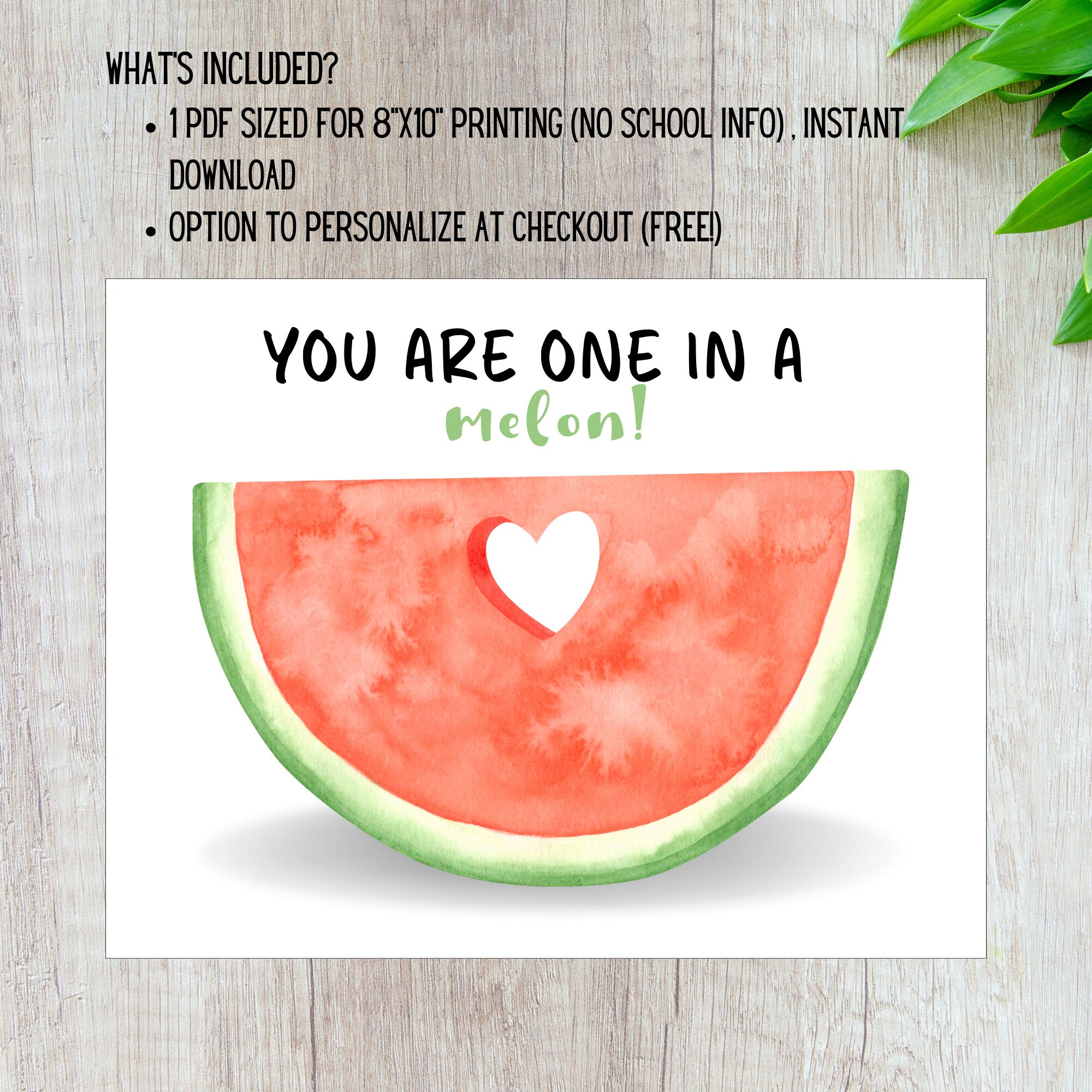 Fingerprint Teacher Appreciation Gift Watermelon, DIY Printable 8x10 ...