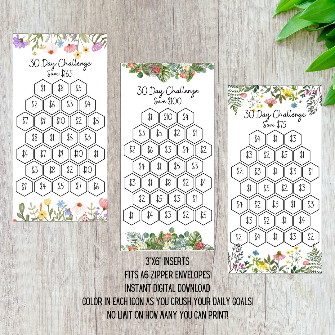 Printable Small Budget Savings Challenge | Set of 6 Mini Savings ...