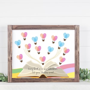 Hot Air Balloon Book Fingerprint Art: Teacher Appreciation Gift (PDF ...
