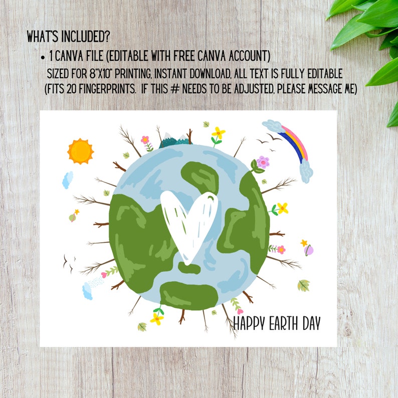 Happy Earth Day Fingerprint Art You Mean the World to Us Craft ...