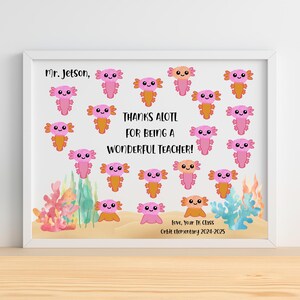 Axolotl Fingerprint Art Teacher Appreciation Gift, Printable 8x10 ...