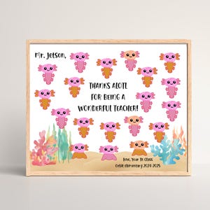 Axolotl Fingerprint Art Teacher Appreciation Gift, Printable 8x10 ...