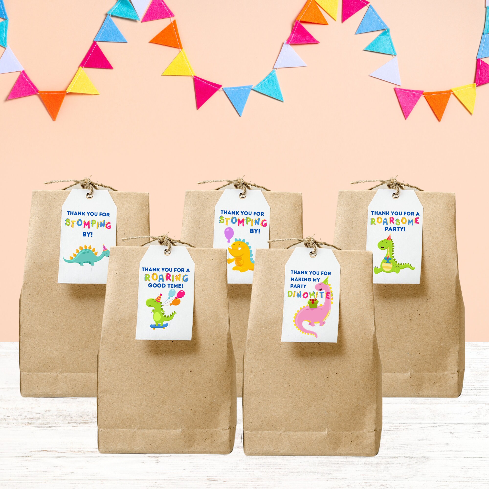 Dinosaur Birthday Favor Tag Printable Goodie Bag Tag Dinosaur - Etsy