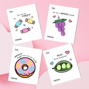 Food Pun Valentine's Day Cards for Kids: Fingerprint DIY (PDF) - Etsy