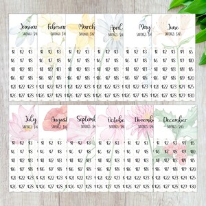 Monthly Savings Challenge Printable Birth Flowers of the Month Set of ...