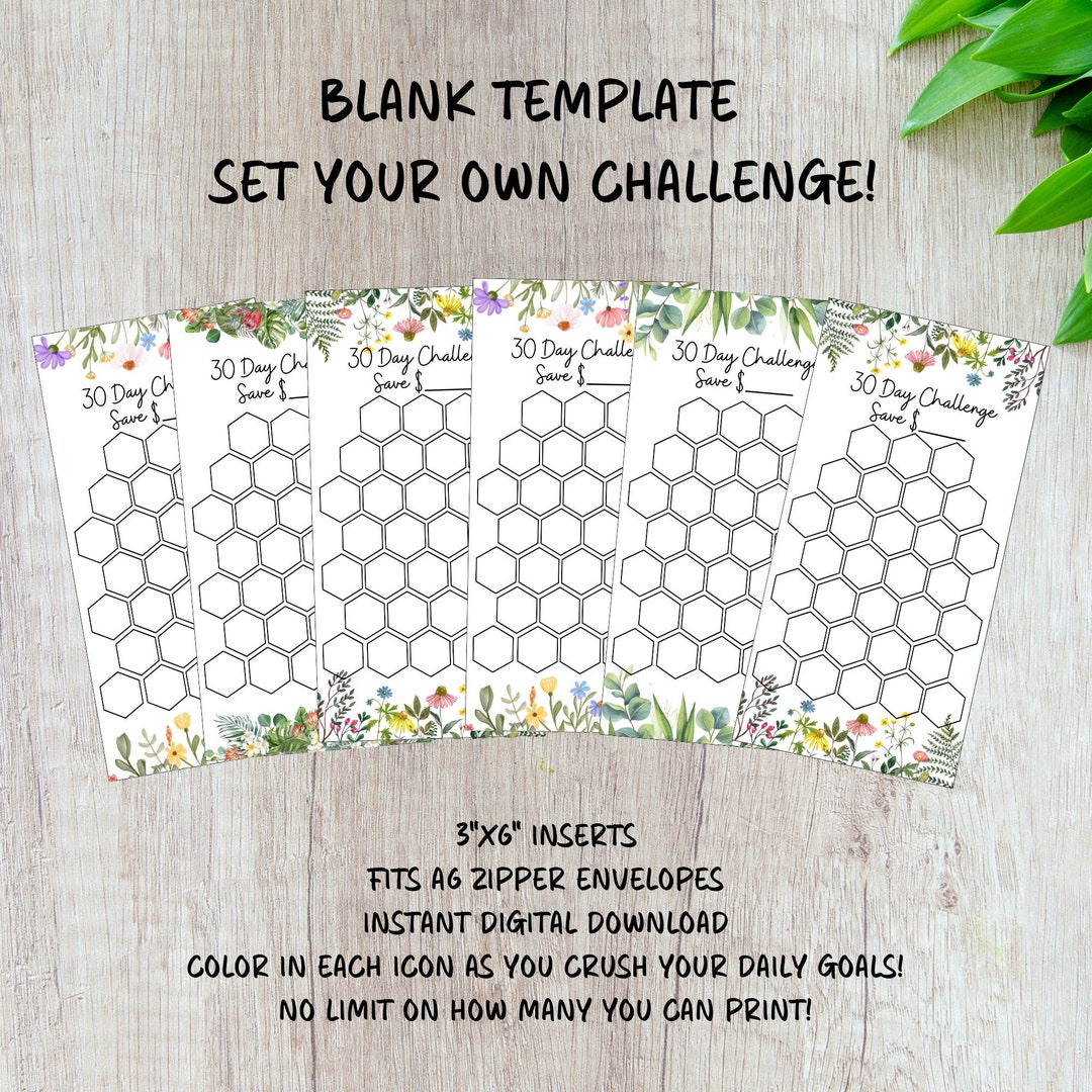 Blank Savings Challenge Tracker Bundles Printable Set of 6 Mini Savings ...