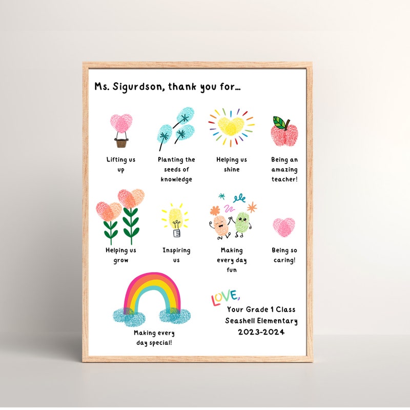 Teacher Fingerprint Art - Etsy