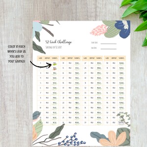 52 Week Money Savings Challenge Yearly Savings Tracker Log Printable 50 ...