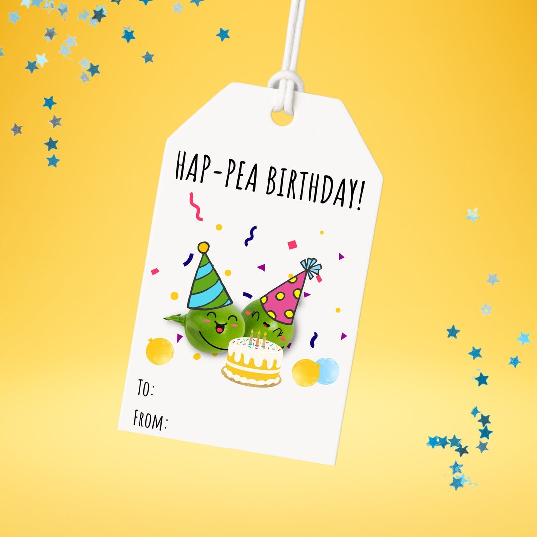 Birthday Peas Gift Tags Printable Funny Peas Pun 3.5 X 2 Gift Tag ...