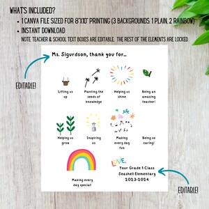 Cute Teacher Appreciation Fingerprint Art, Year End Personalized Gift ...