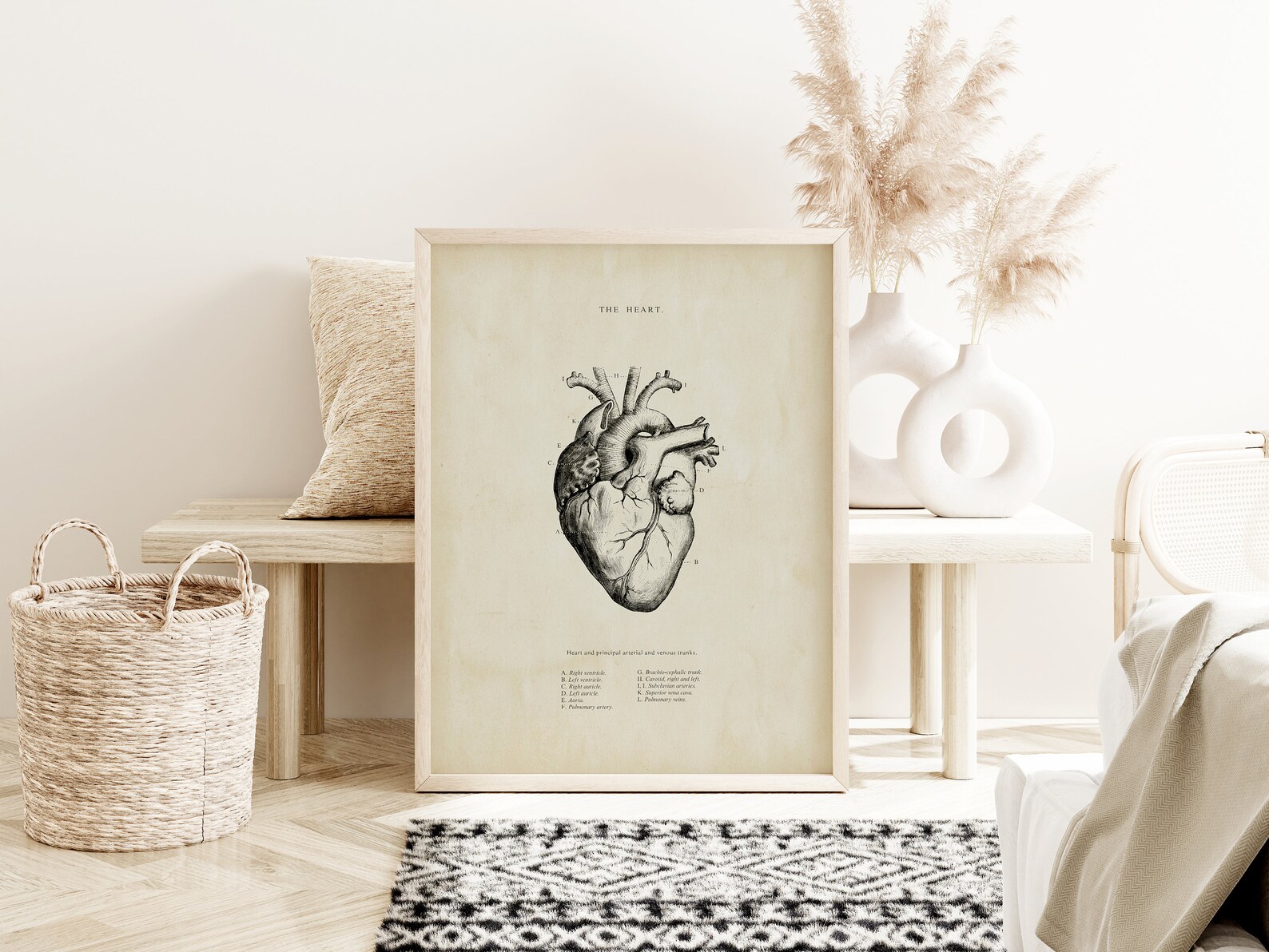 Anatomical Heart Print - Printable Wall Art - Heart Wall Art - Vintage ...