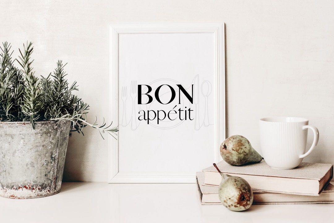 Bon Appétit Printable Poster - Typography - Dining Room Wall Art ...