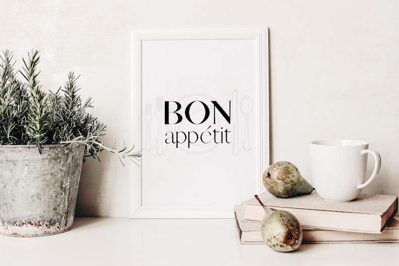 Bon Appétit Printable Poster Typography Dining Room Wall - Etsy Australia