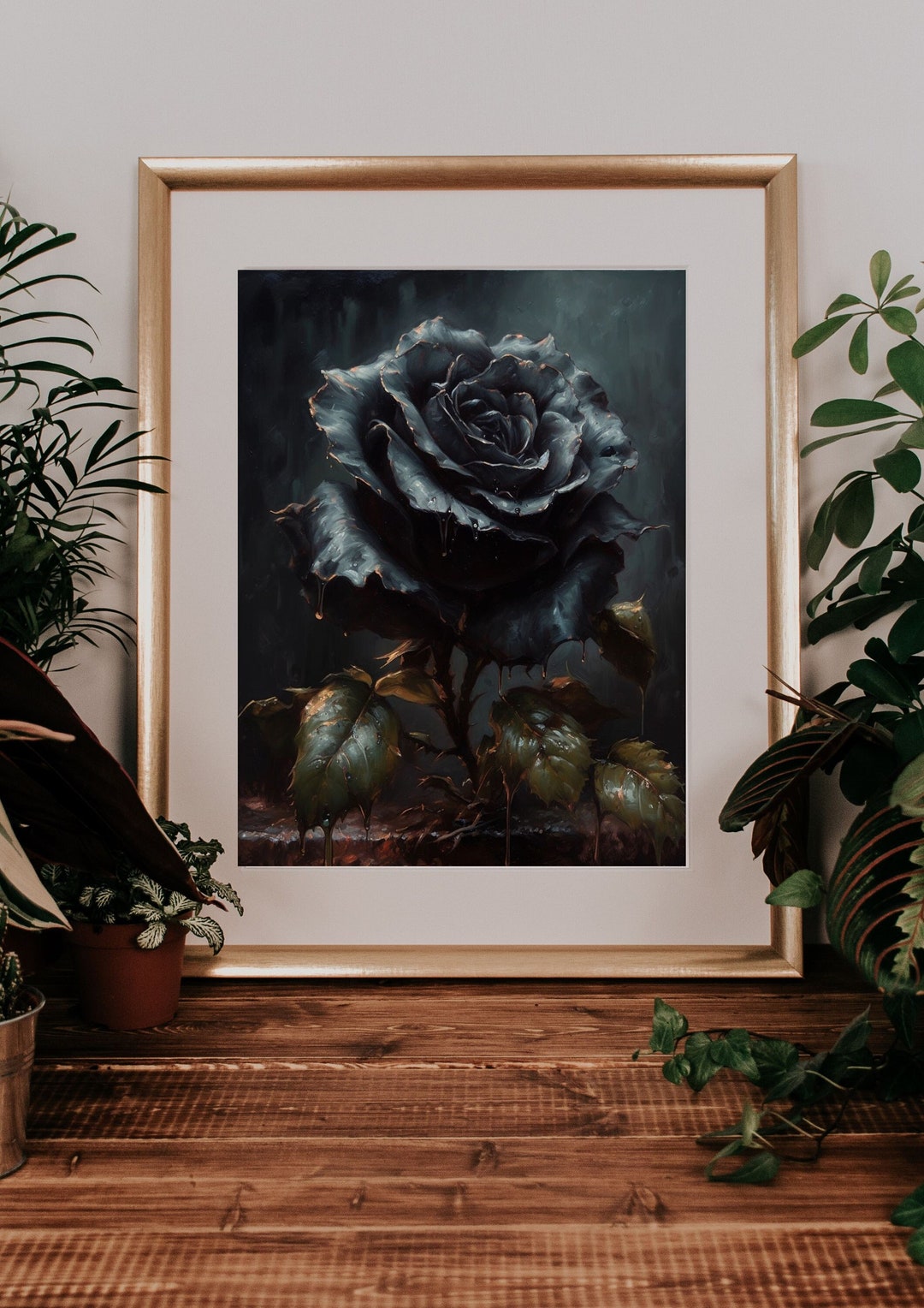 Black Rose Art/vintage Rose/gothic Rose/ Dark Academia/cottage Core ...