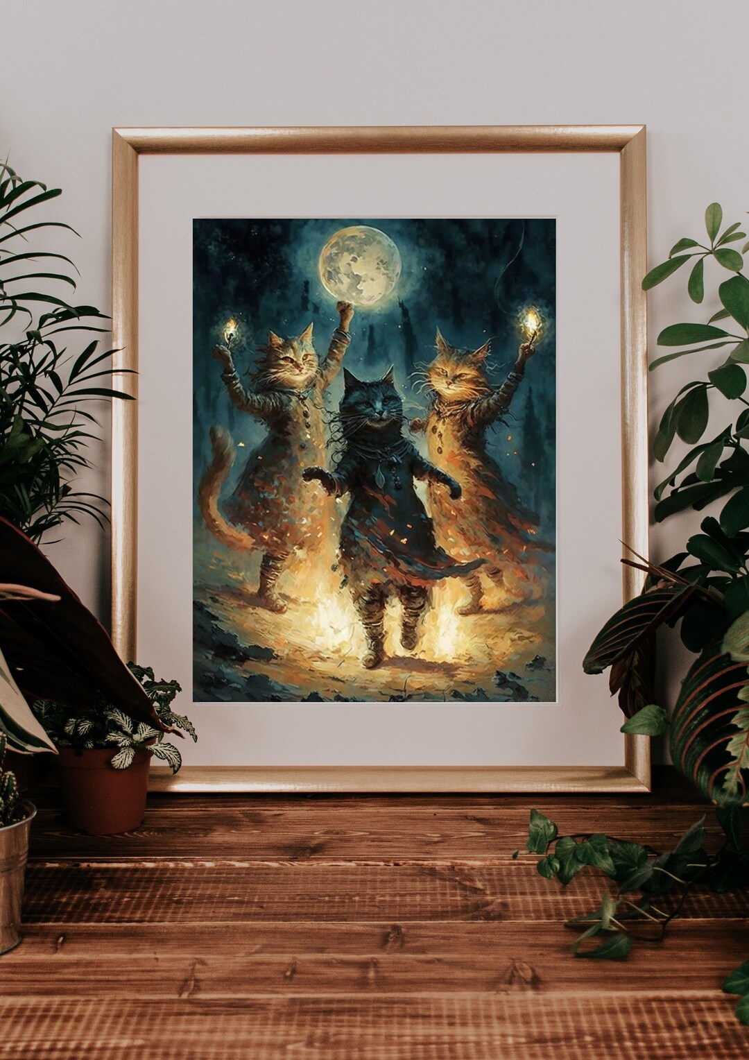 Cat Art/dark Academia/cottage Core/victorian Owl/witchy Room Decor ...