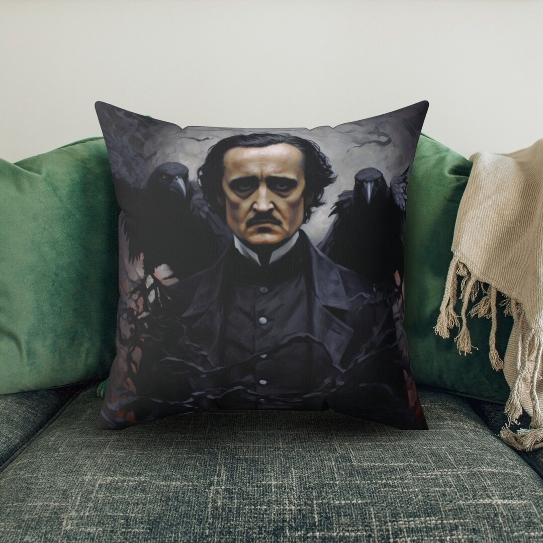 Edgar Allan Poe Pillow/edgar Allan Poe Portrait/dark Academia/victorian ...