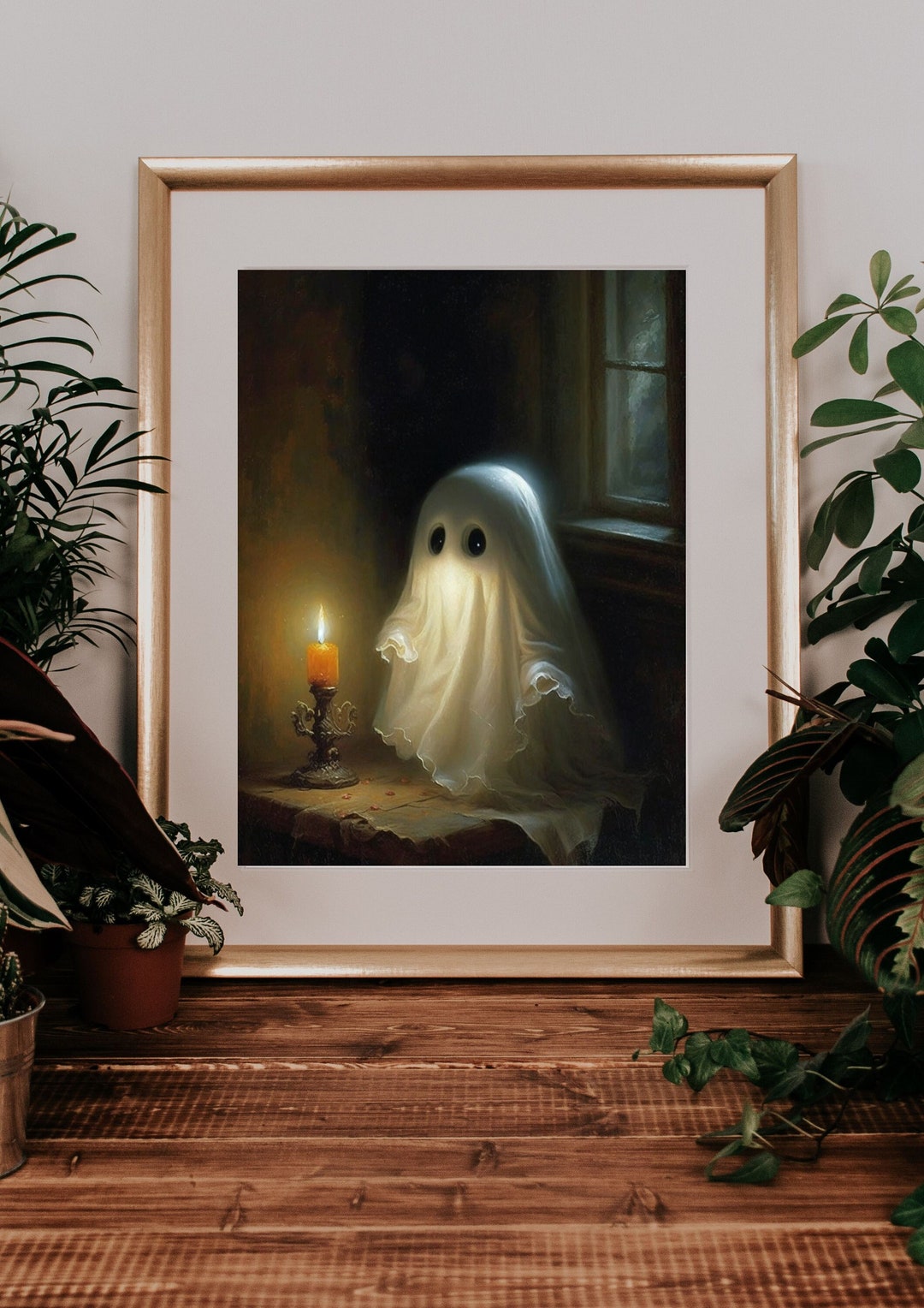 Ghost Painting/ghost With Candle/abandoned Art/ghost in - Etsy