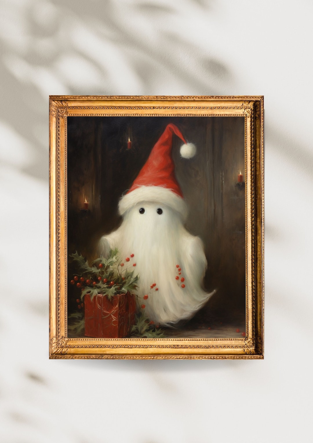 Ghost Painting/ghost and Christmas Tree/dark Academia/cottage Core ...