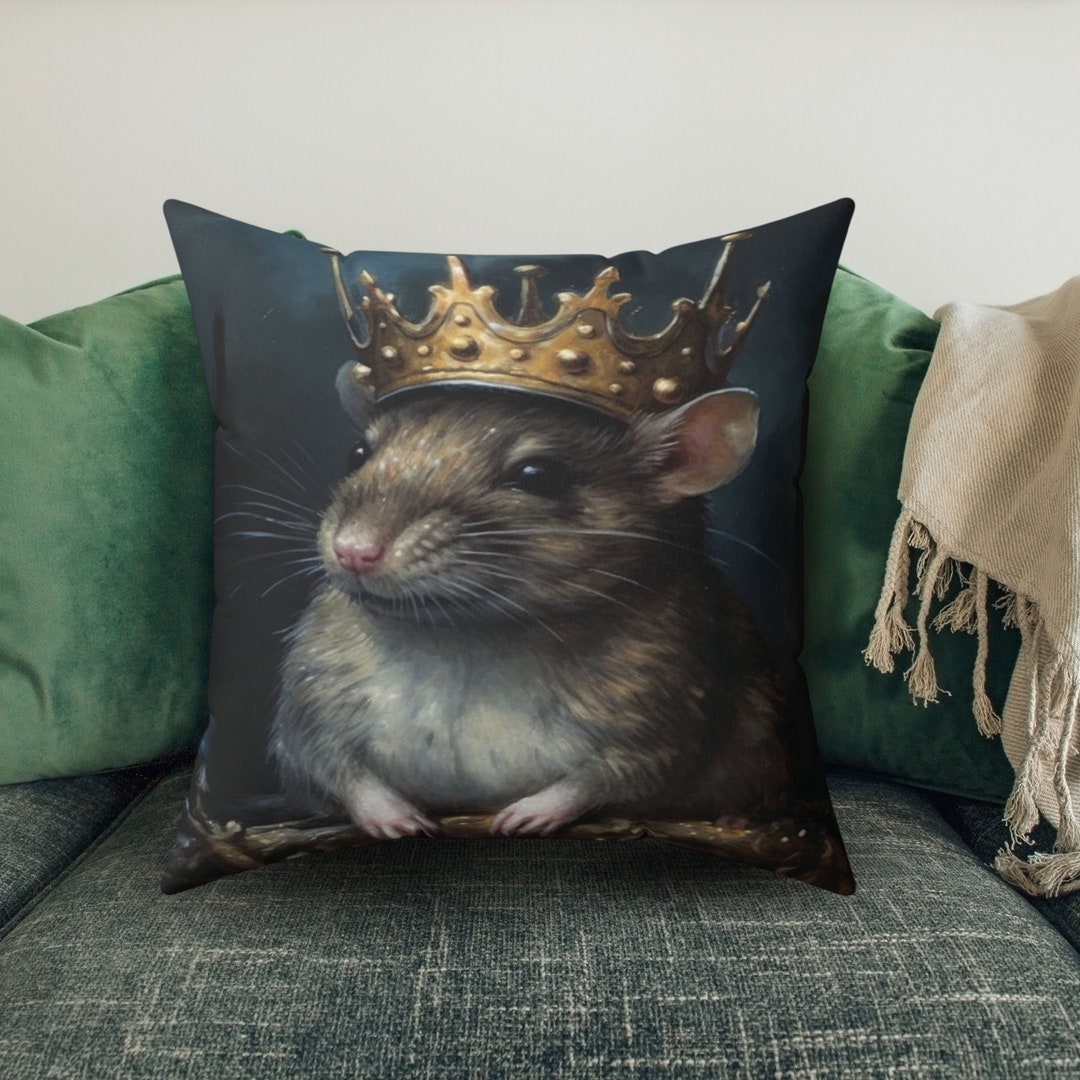 Rat King Pillow/rat Lover Gift/victorian Rat Portrait/dark Academia ...