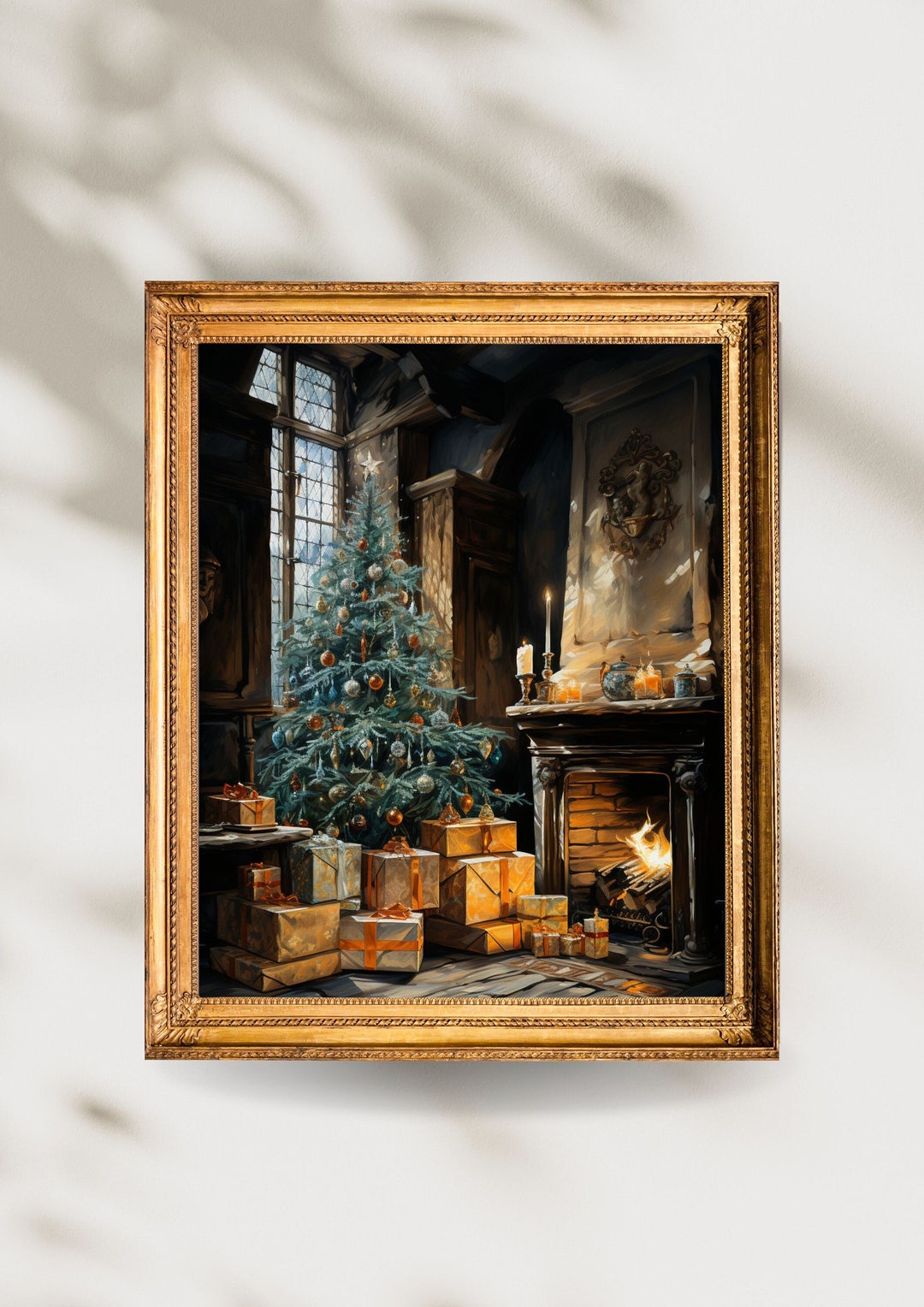 Christmas Painting/christmas Wall Decor/winter Print/cottage Core ...