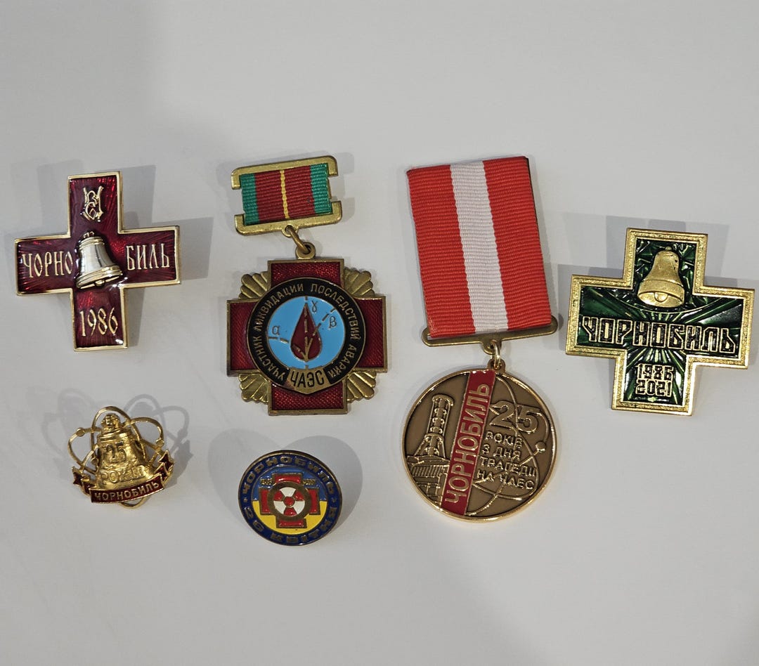 Vintage Set Soviet Ukrainian Chernobyl Liquidator Medal Set - USSR ...