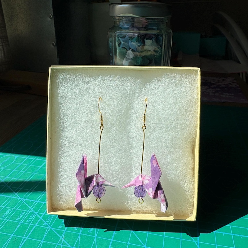 Hummingbird Origami Earring - Etsy