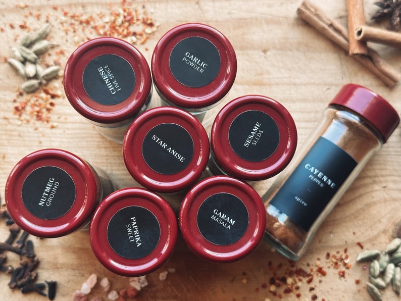Herb & Spice Sticker Labels (lid) - Etsy