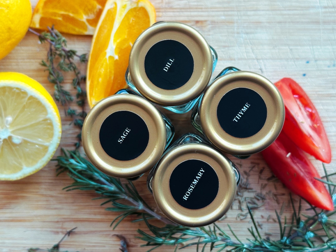 Herb & Spice Sticker Labels (lid) - Etsy