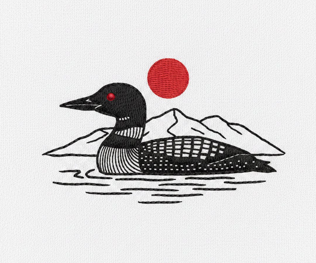 Loon Bird Embroidery Design, Common Loon Pattern (digital File) - Etsy