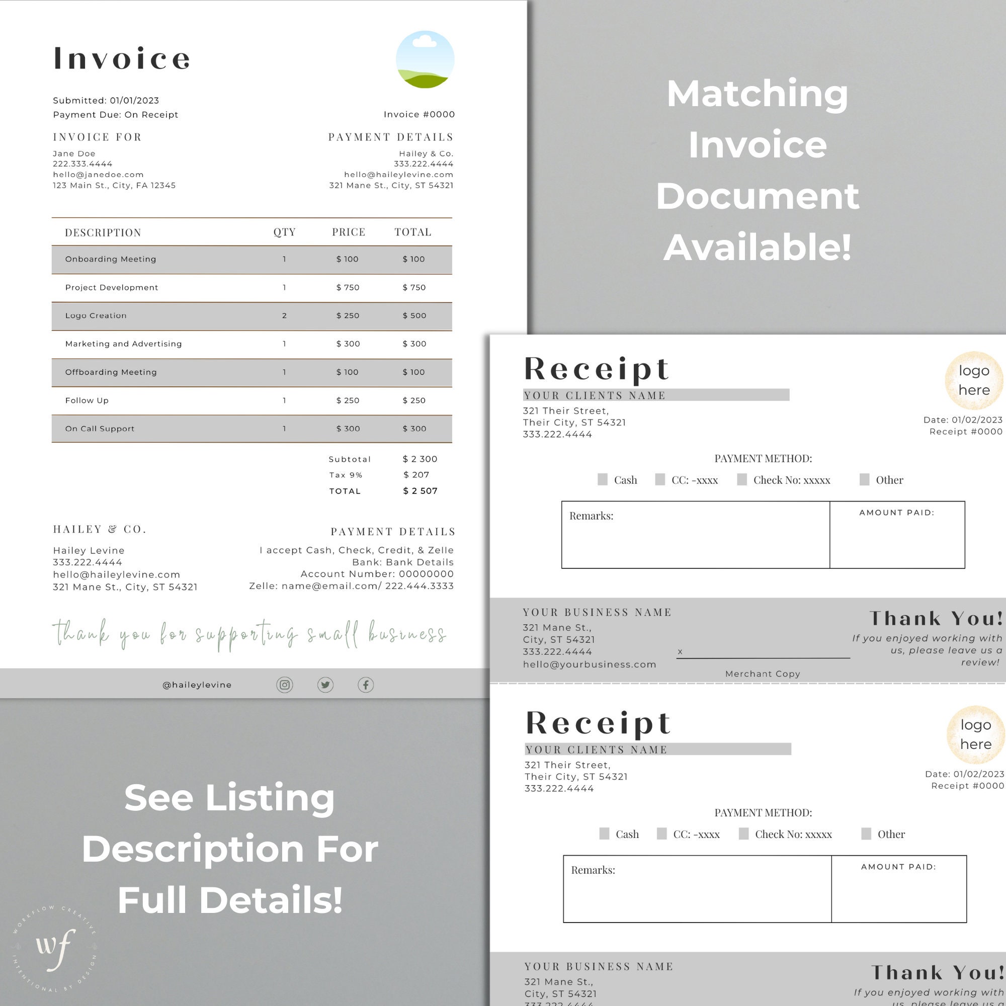 Receipt Template, Canva, Small Business Accounting, Proof of Purchase ...