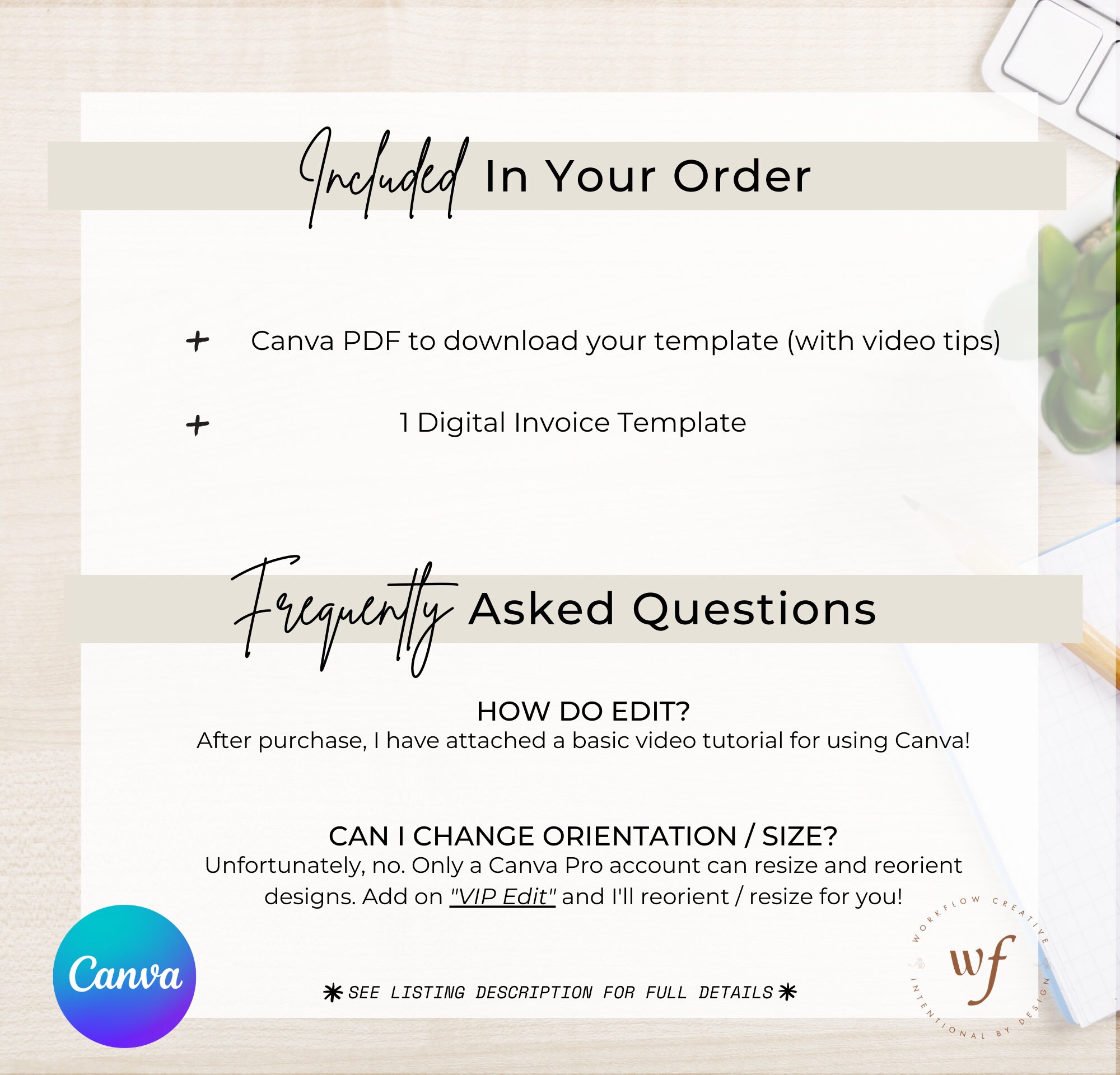 Green Invoice Template, Boho Small Business, Payable to Form ...