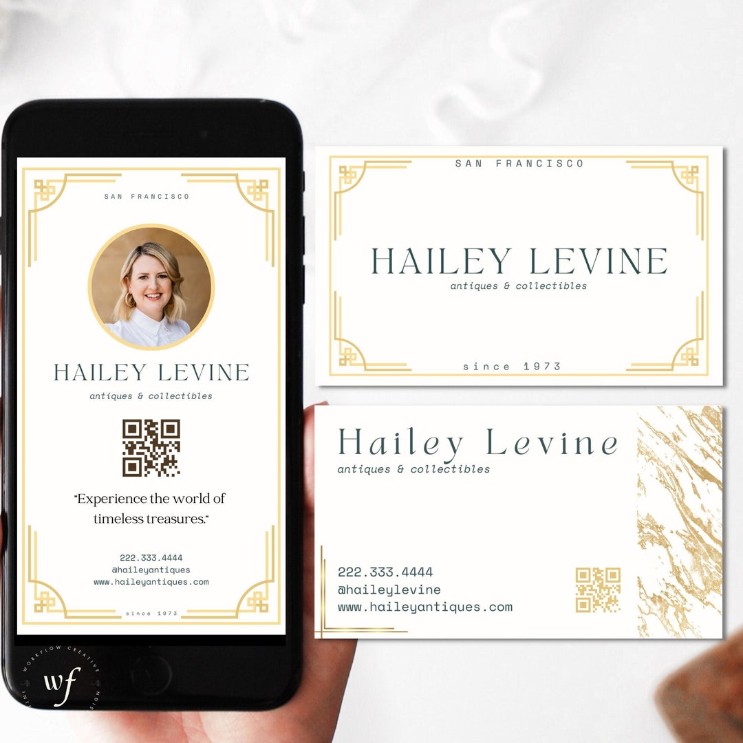 Gold Business Card, Digital Contact Information, QR Code, Luxury Cards ...