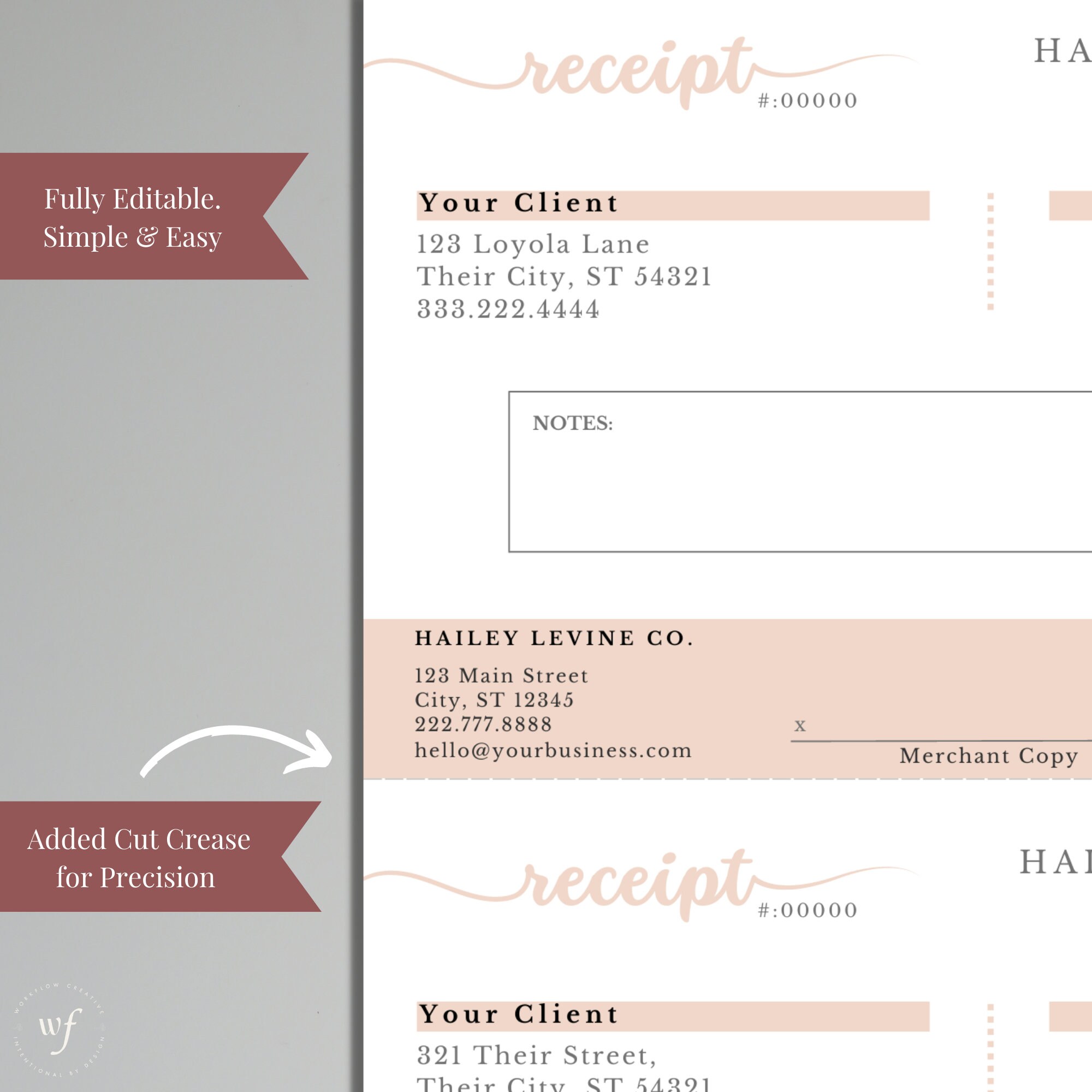 Peach Receipt Template, Canva DIY, Small Business Accounting, Proof of ...