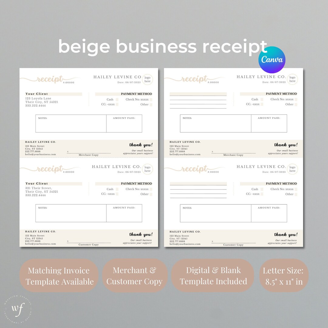 Beige Receipt Template, Small Business Accounting, Bill Statement, Cash ...